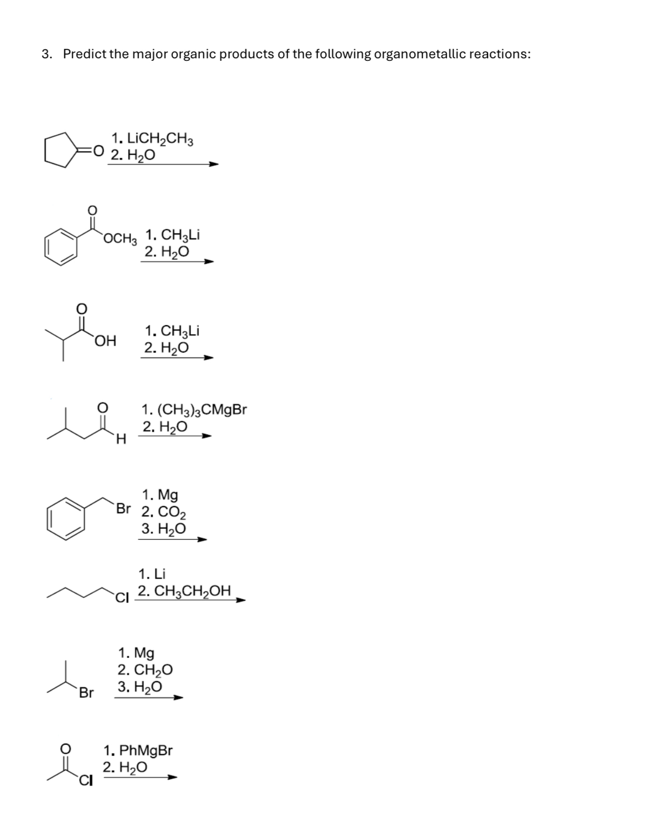 Solved Predict the major organic products of the following | Chegg.com
