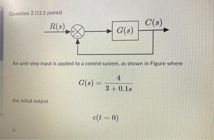 Question 2 (12.5 points) An unit-step input is | Chegg.com