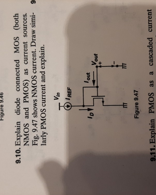 Solved Figure 9.46 9.10. Explain diode connected MOS (both | Chegg.com