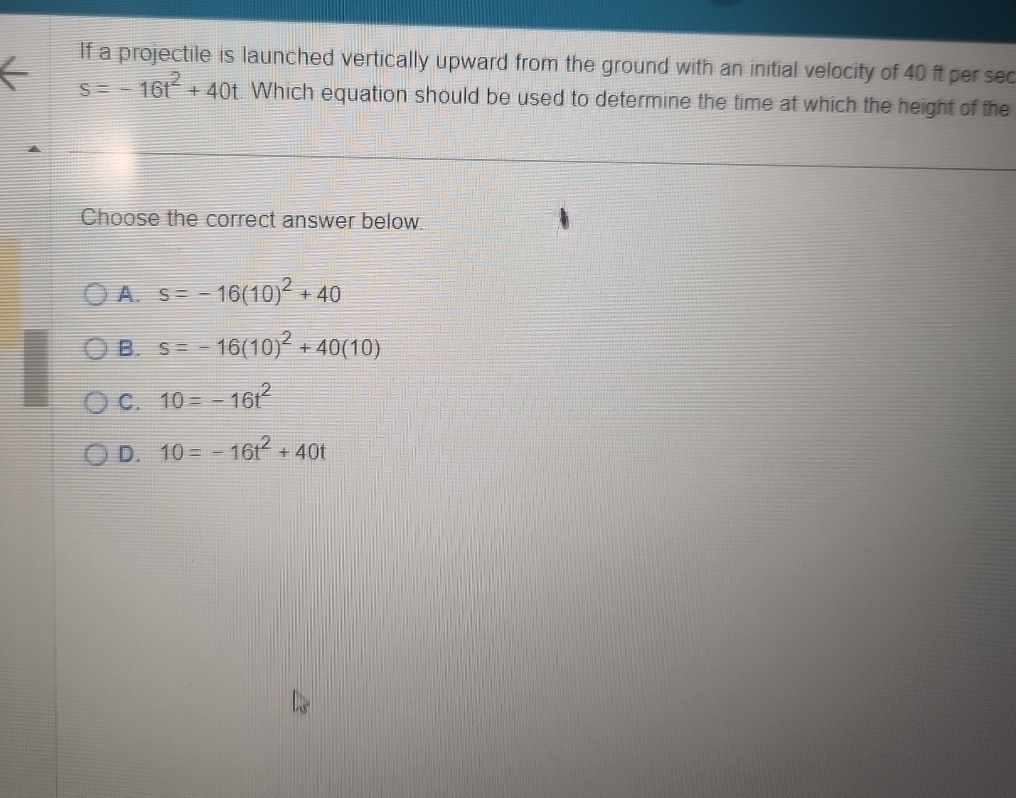 Solved If a projectile is launched vertically upward from | Chegg.com