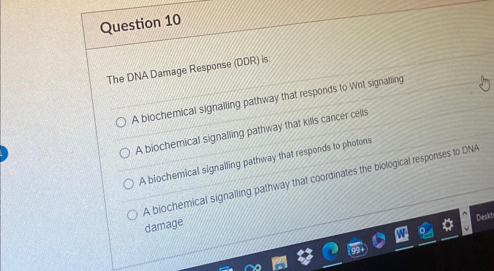 Solved Question 10The DNADamage Response (DDR) ﻿isA | Chegg.com