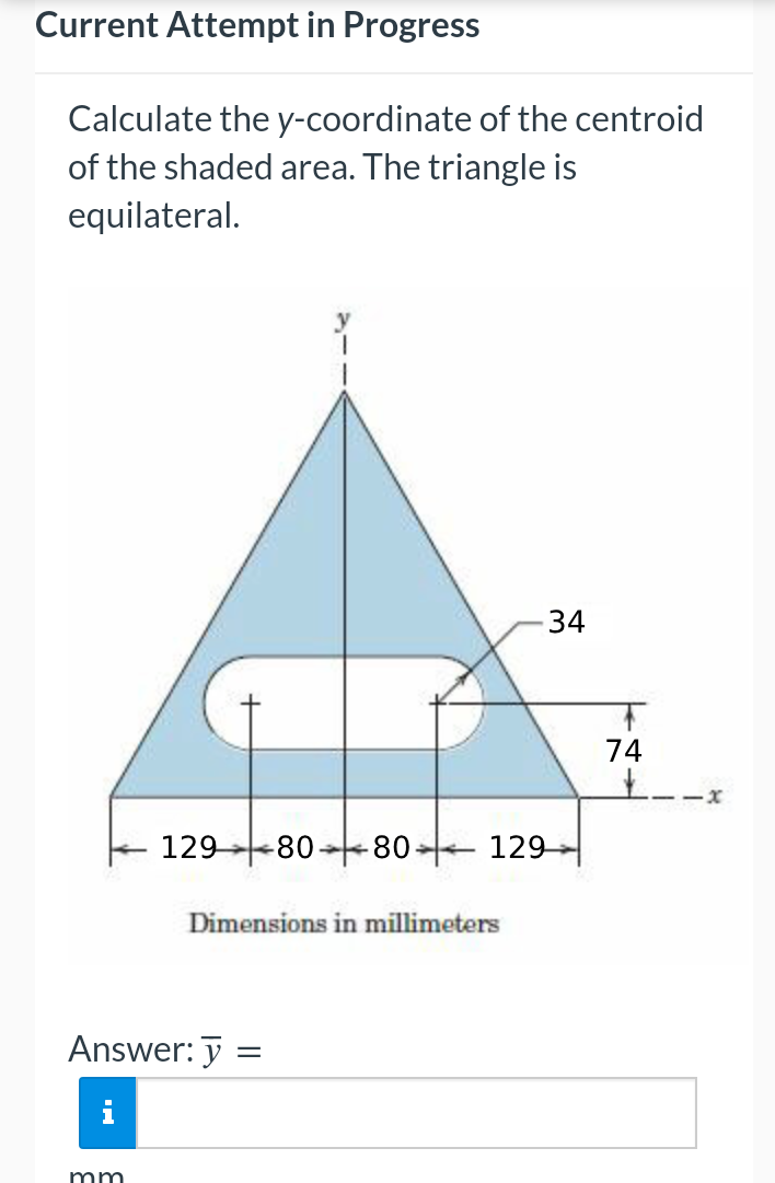 Solved Calculate the y-coordinate of the centroid of the | Chegg.com