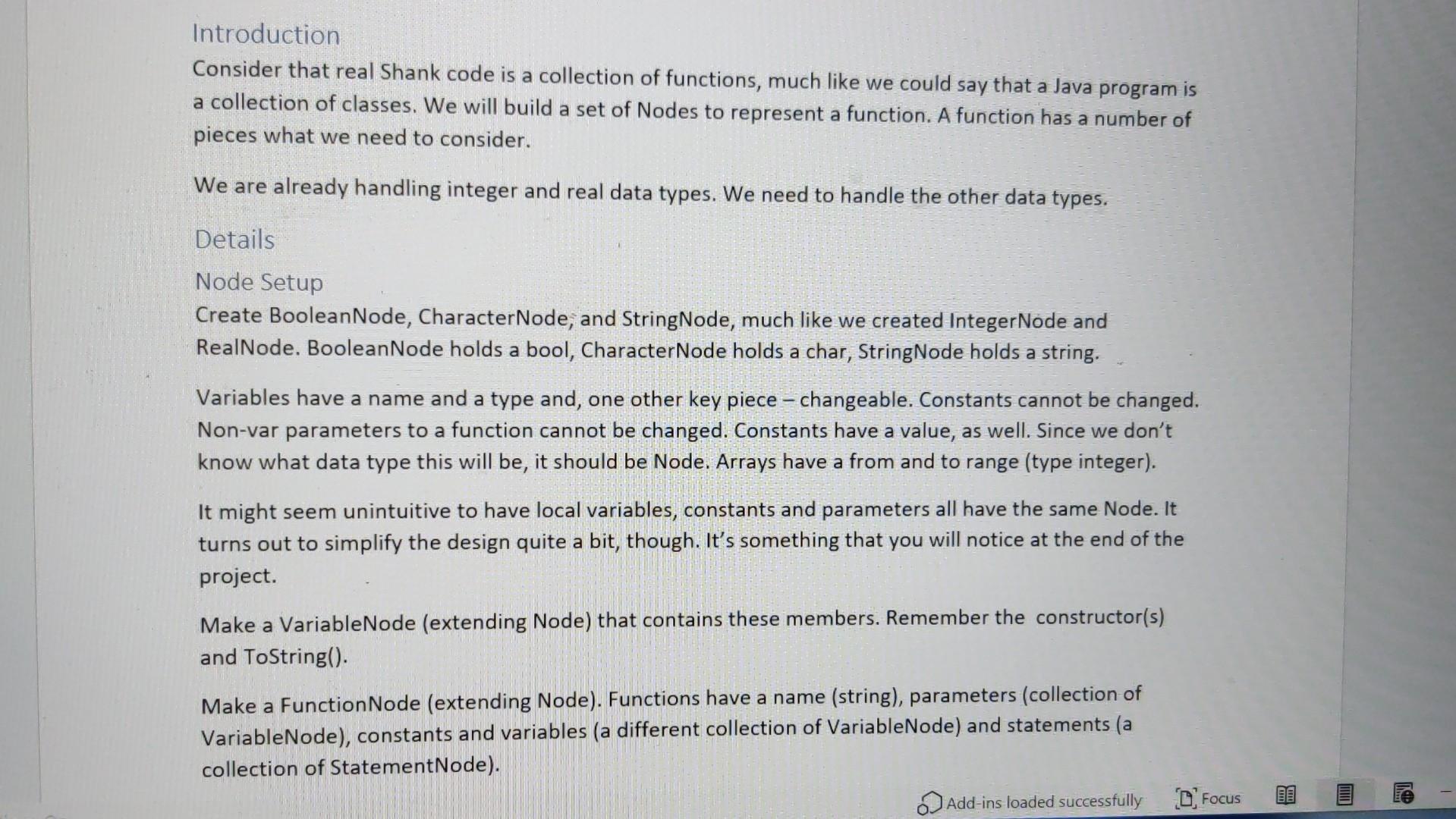 Solved Introduction Consider that real Shank code is a | Chegg.com
