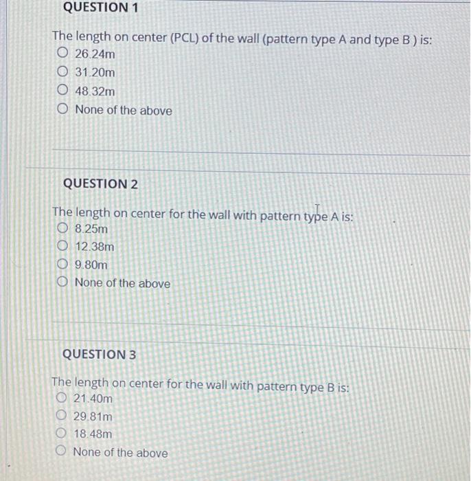 Solved PATTERN TYPE "A" 10 1.5m 1.5m 3 200mm brick wall | Chegg.com