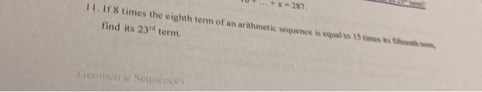 Solved find its 23rd term. | Chegg.com