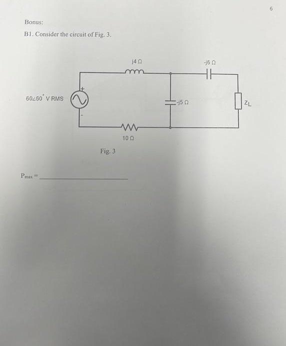 Solved Bonus: B1. Consider the circuit of Fig. 3 , | Chegg.com