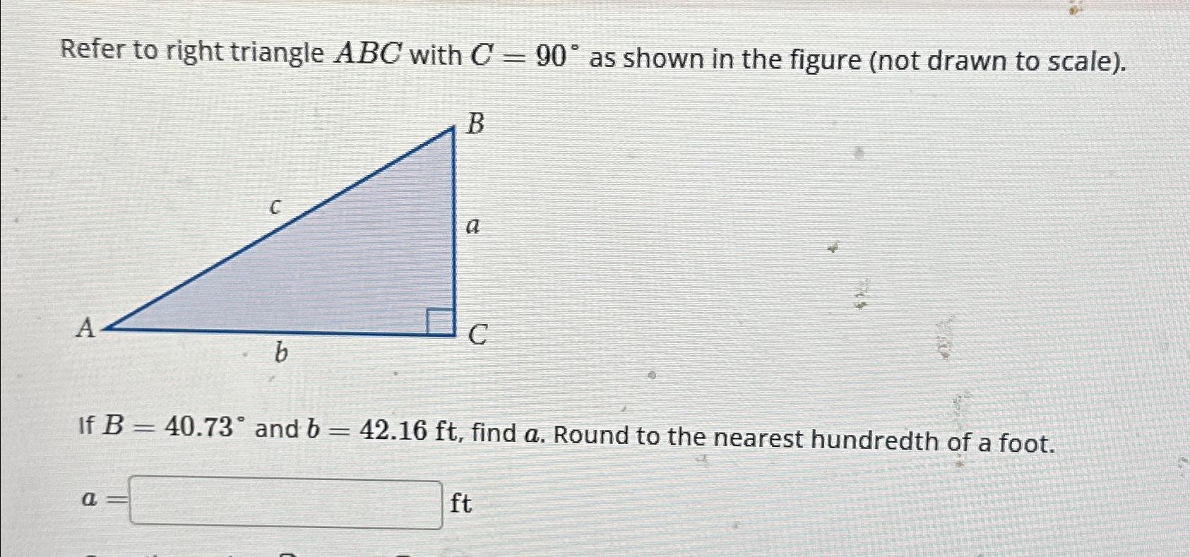 Solved Refer to right triangle ABC with C=90° ﻿as shown in | Chegg.com