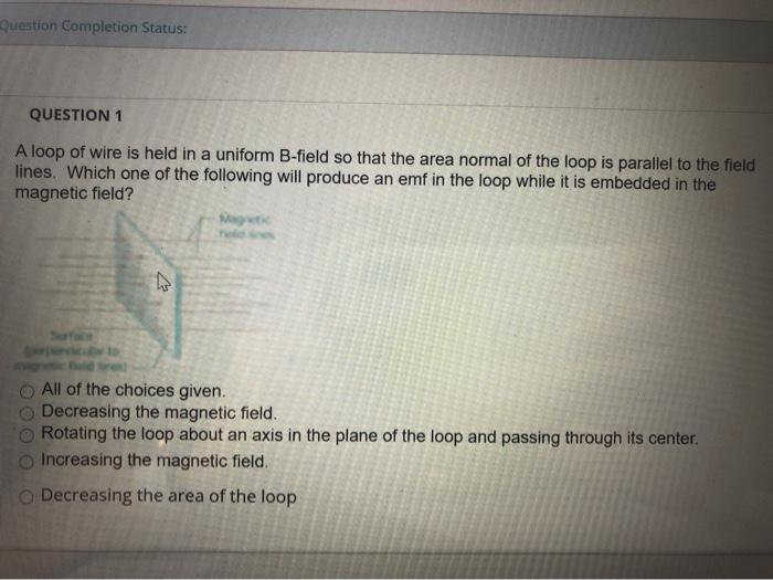 Solved A loop of wire is held in a uniform B – field so that | Chegg.com