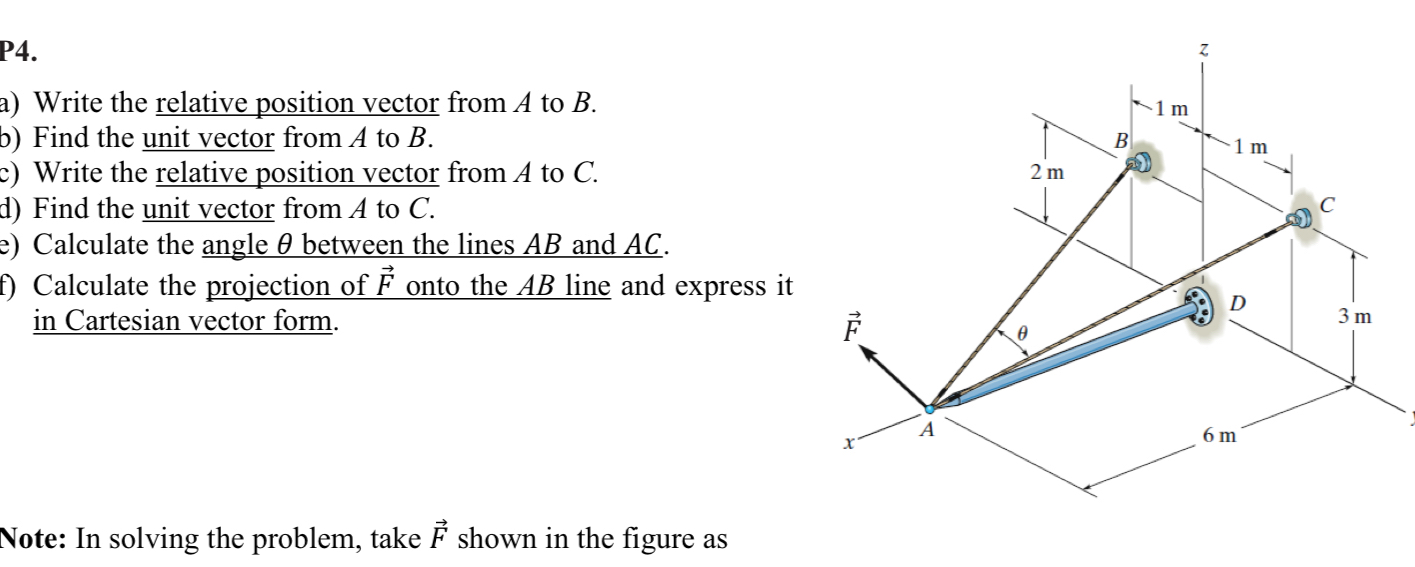 Solved P4.a) ﻿Write the relative position vector from A ﻿to | Chegg.com
