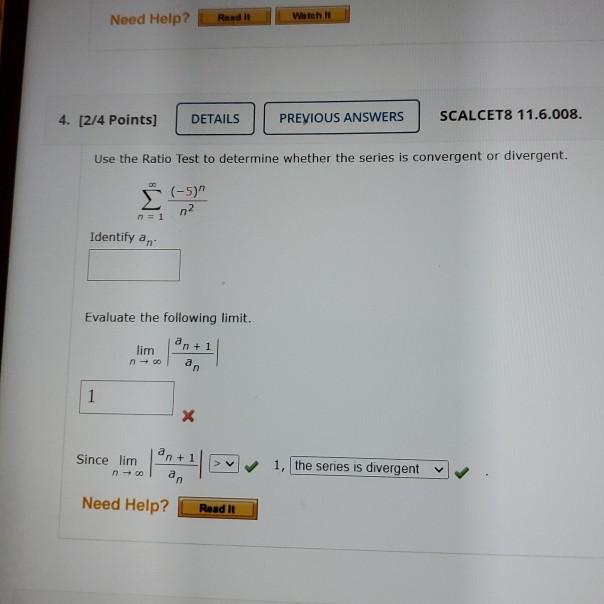 Solved Need Help? Randit Wateh 4. [2/4 Points) DETAILS | Chegg.com