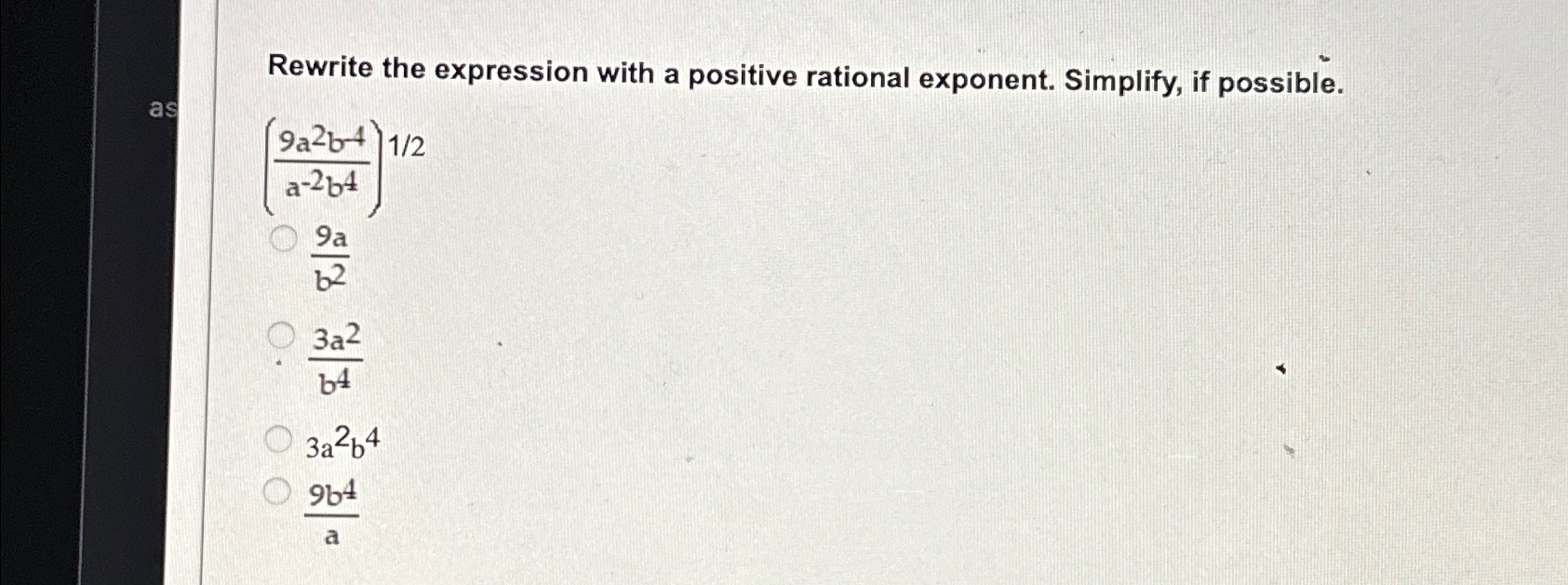 Solved Rewrite the expression with a positive rational | Chegg.com
