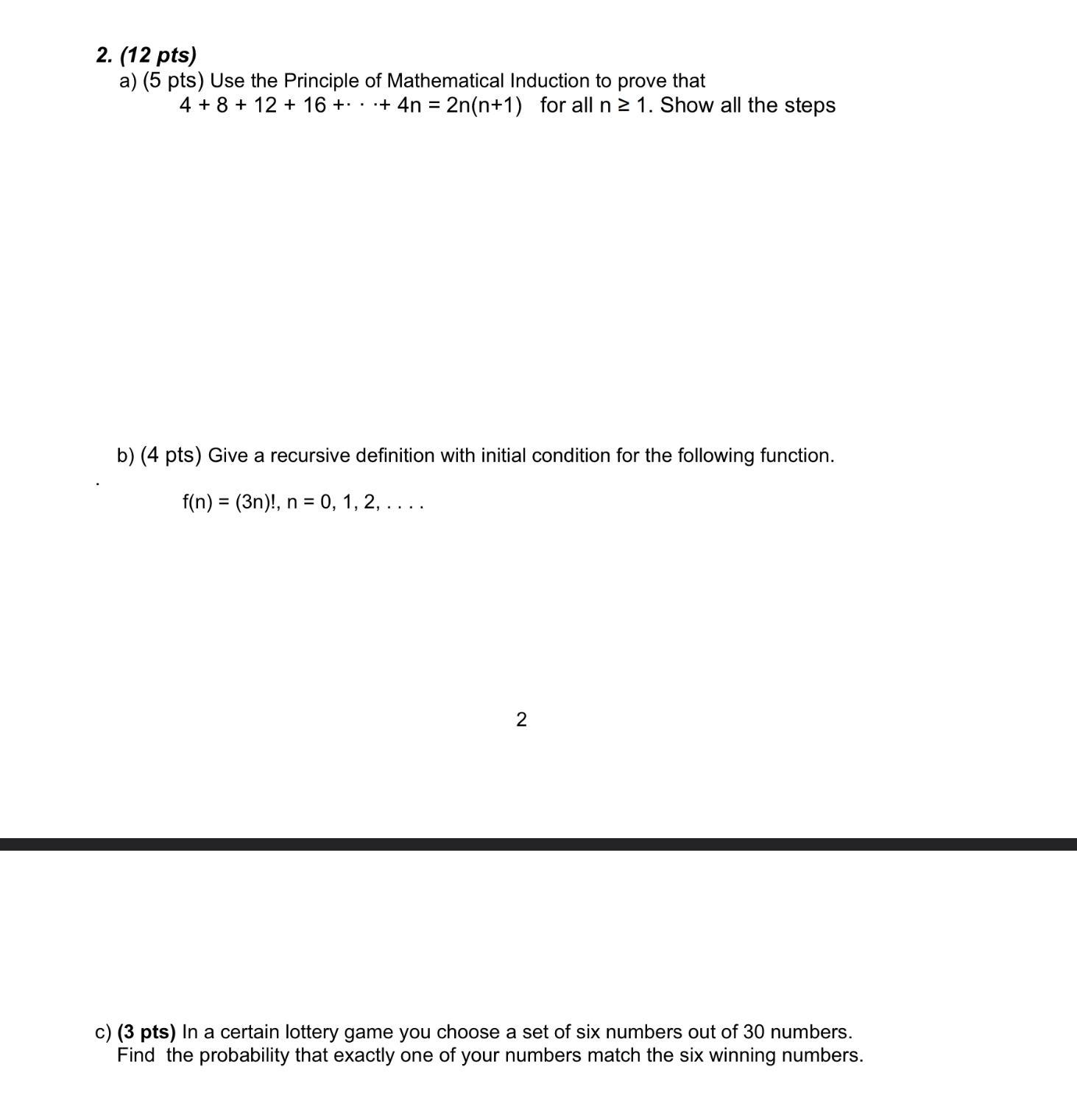Solved (12 ﻿pts)a) (5 ﻿pts) ﻿Use the Principle of | Chegg.com