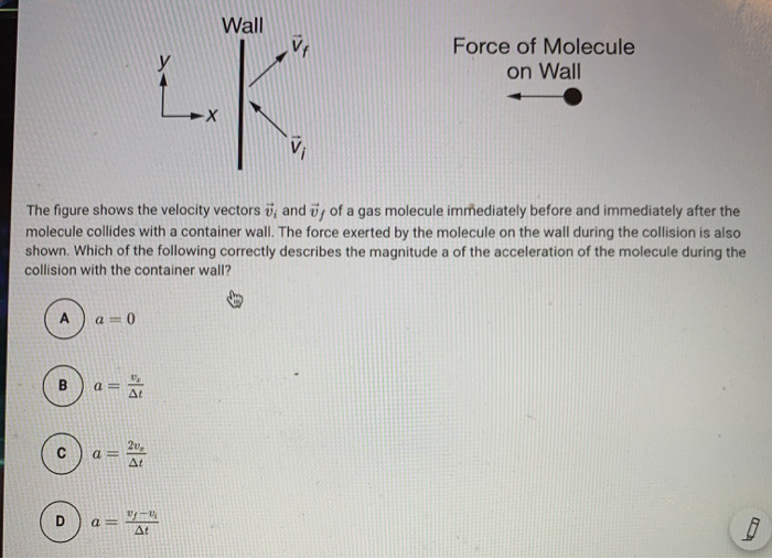 Solved Wall Force of Molecule on Wall LK Vi The figure shows | Chegg.com