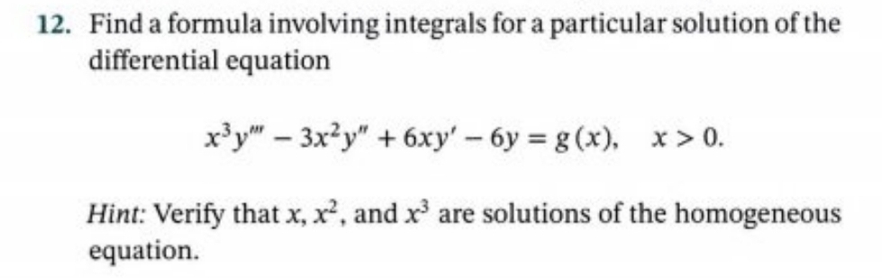 Solved Find a formula involving integrals for a particular | Chegg.com