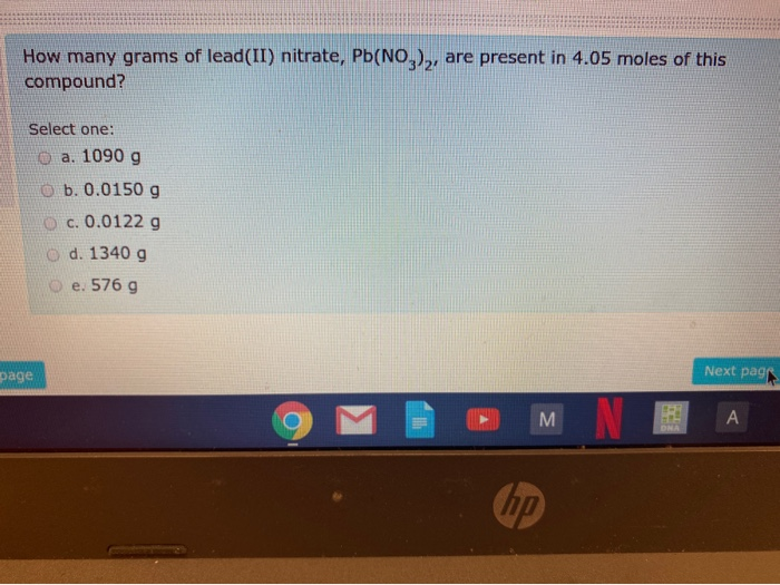Solved How many grams of lead(II) nitrate, Pb(NOx), are | Chegg.com