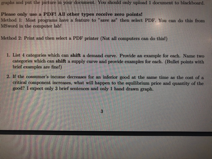 demand curve example questions