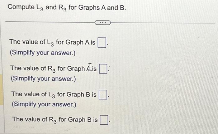 Solved Compute L3 and R3 for Graphs A and B. The value of L3 | Chegg.com