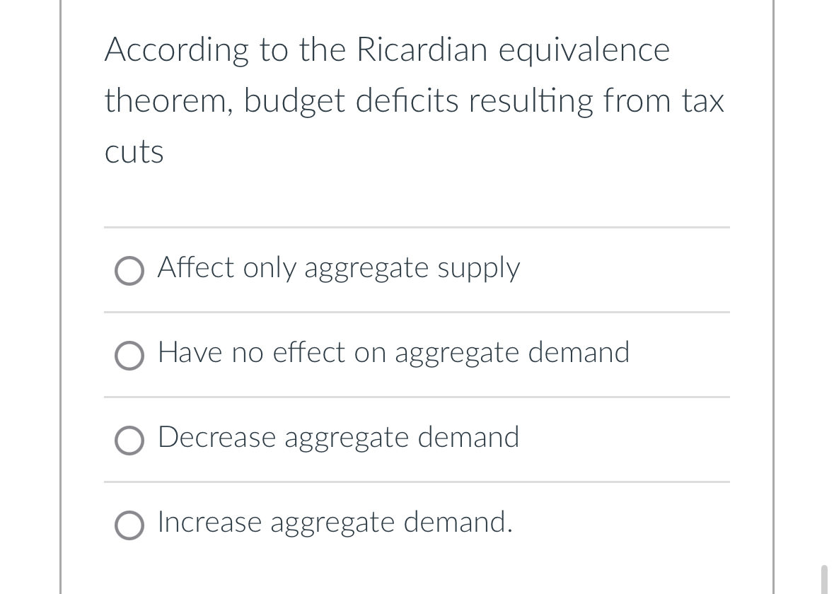 Solved According to the Ricardian equivalence theorem, | Chegg.com