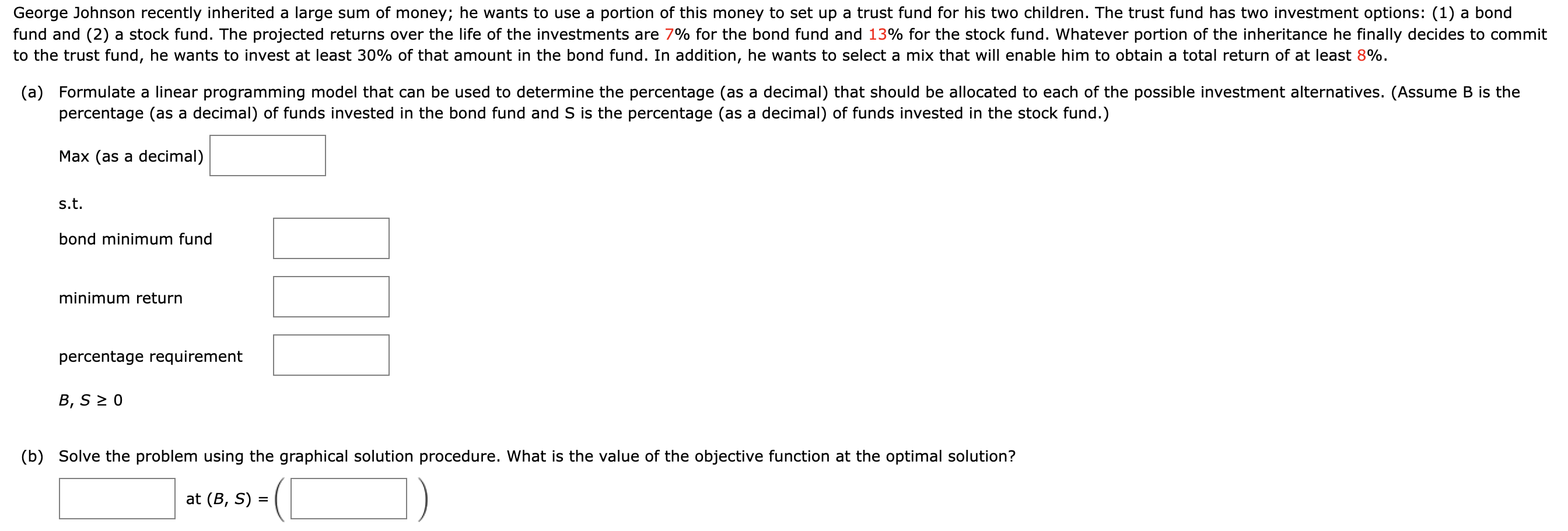 Solved George Johnson recently inherited a large sum of | Chegg.com