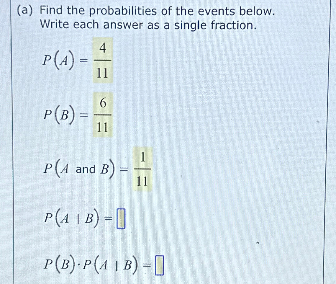 Solved (a) ﻿Find the probabilities of the events below. | Chegg.com