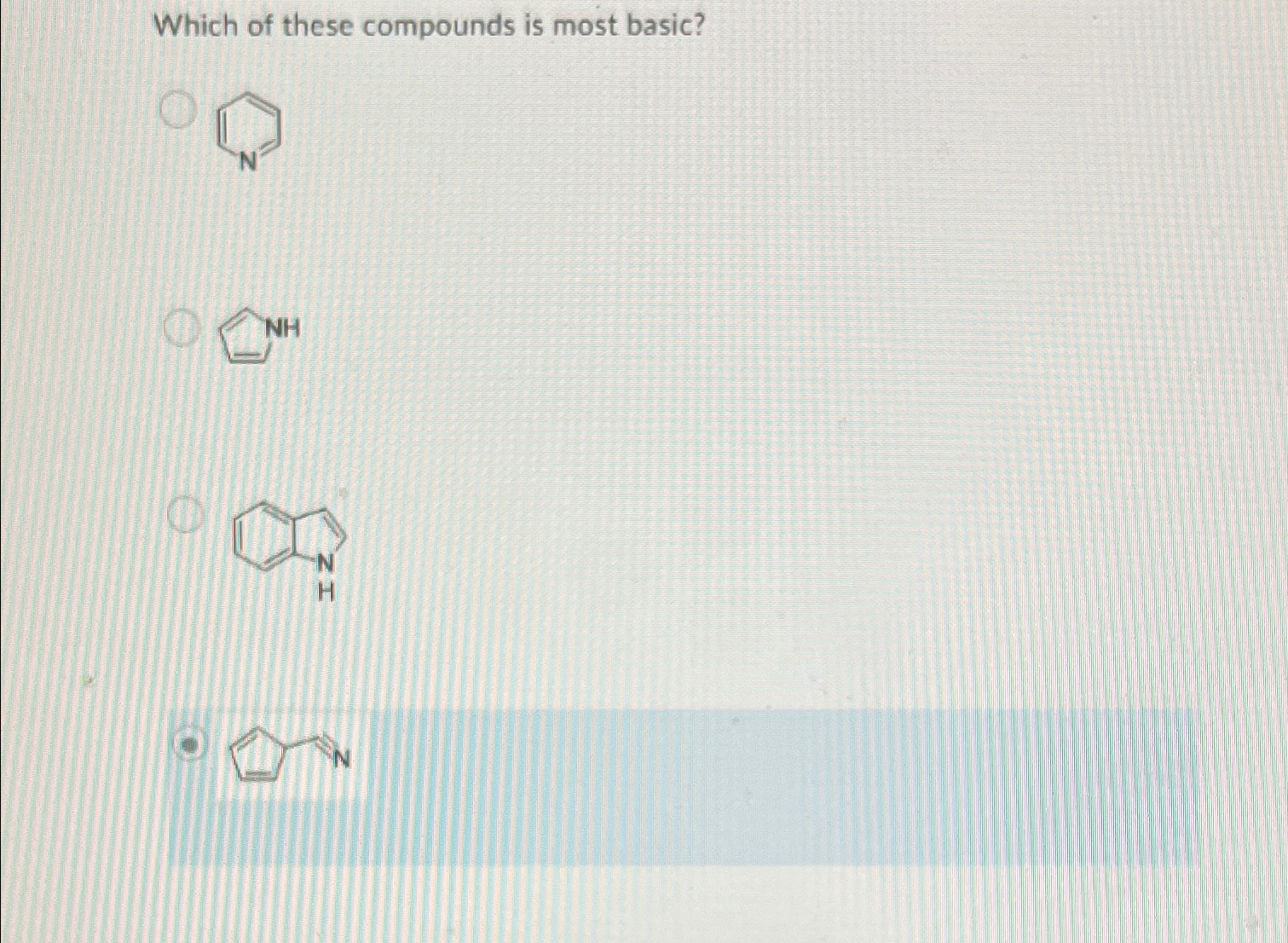 Solved Which of these compounds is most basic?The option | Chegg.com