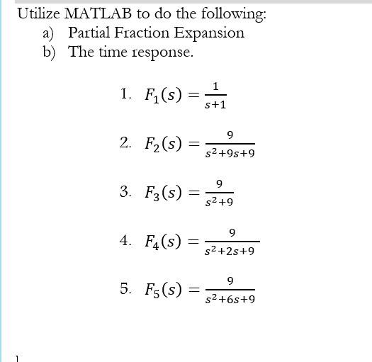 Solved Utilize MATLAB to do the following: a) Partial | Chegg.com