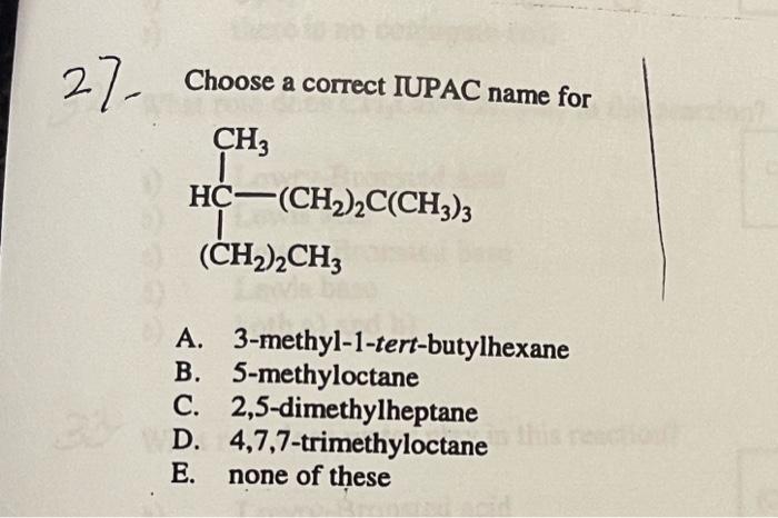 Solved 27- Choose Choose a correct IUPAC name for CH, | Chegg.com