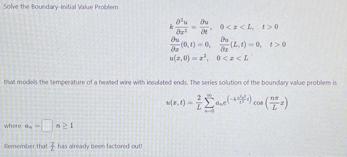 Solved Solve the Boundary-Initial Value Problem | Chegg.com