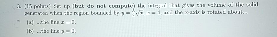 Solved (15 ﻿points) ﻿Set up (but do not compute) ﻿the | Chegg.com
