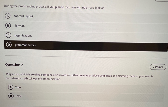 Solved During the proofreading process, if you plan to focus | Chegg.com