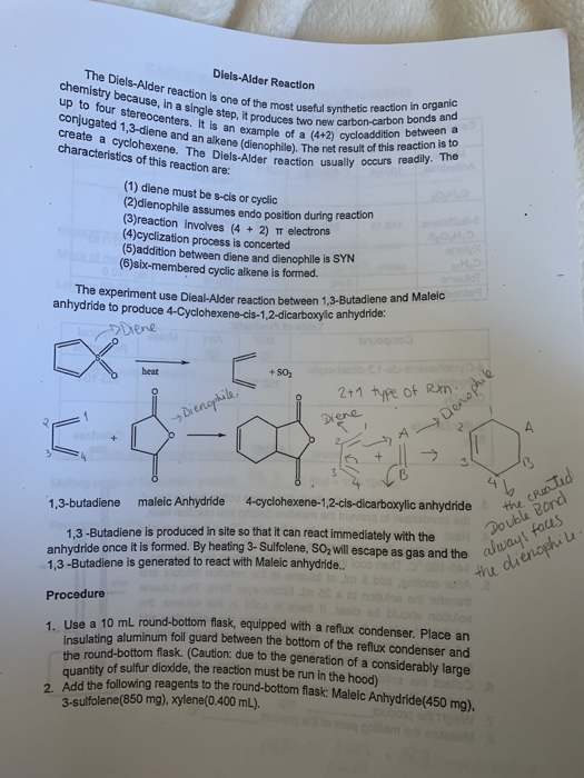 Solved DATA Mass of 3-Sulfolene Mass of maleic anhydride 850 | Chegg.com