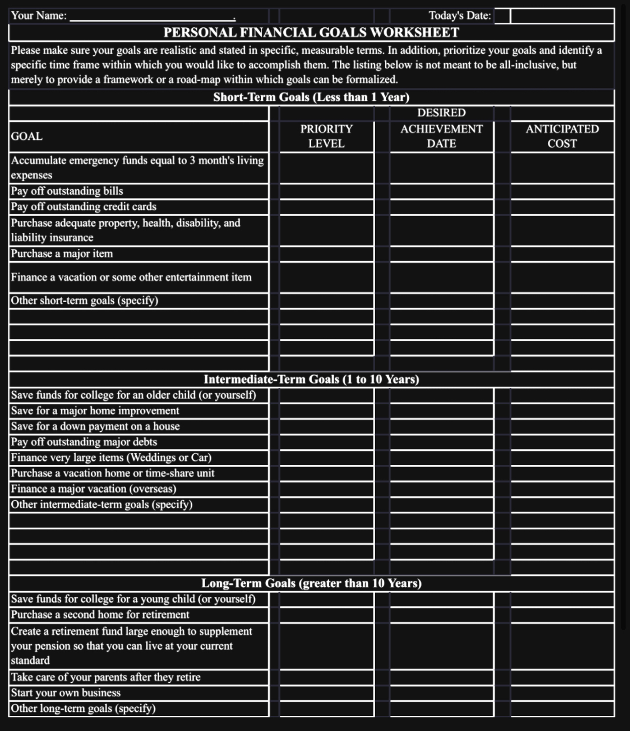 Solved Your Name: q, .Today's Date: ﻿L ﻿PERSONAL | Chegg.com