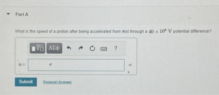 Solved What Is The Speed Of A Proton After Being Accelerated