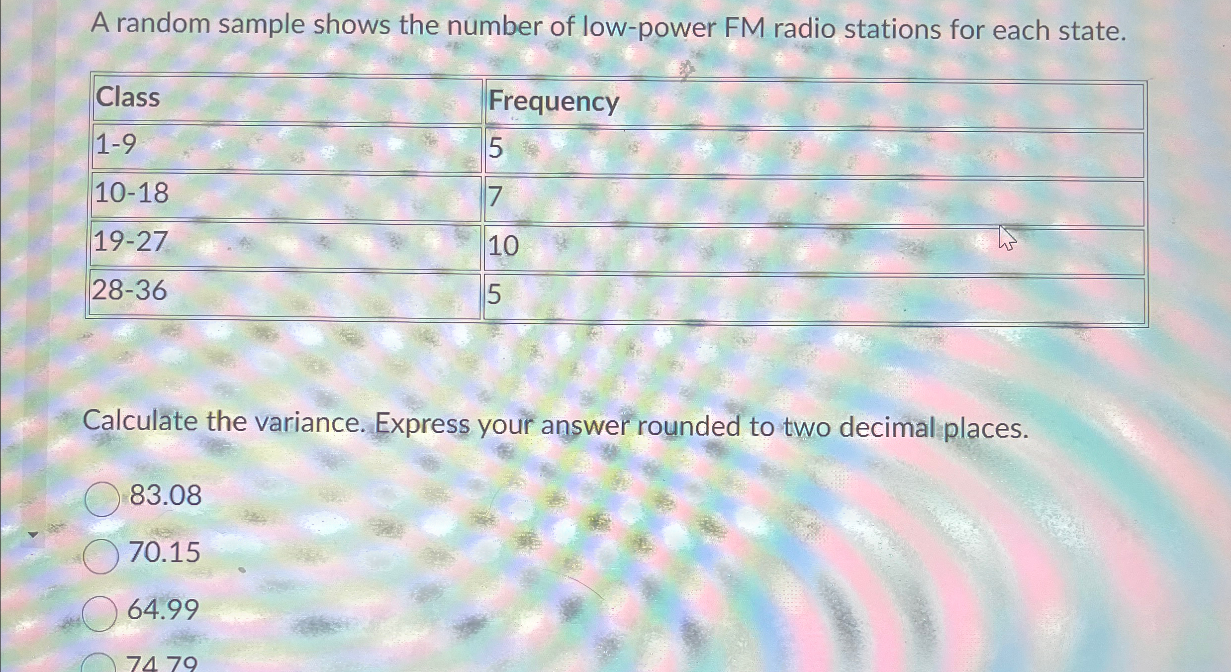 Solved A random sample shows the number of low-power FM | Chegg.com