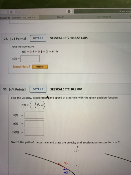 Solved webassic Chapter 10 Homework - MAC 2283, s... MyUSE | Chegg.com
