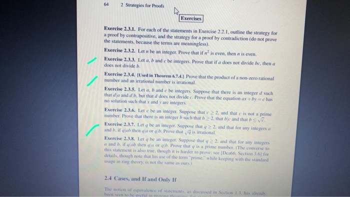 Solved 64 2 Strategies for Proofs Exercises Exercise 2.3.1. | Chegg.com