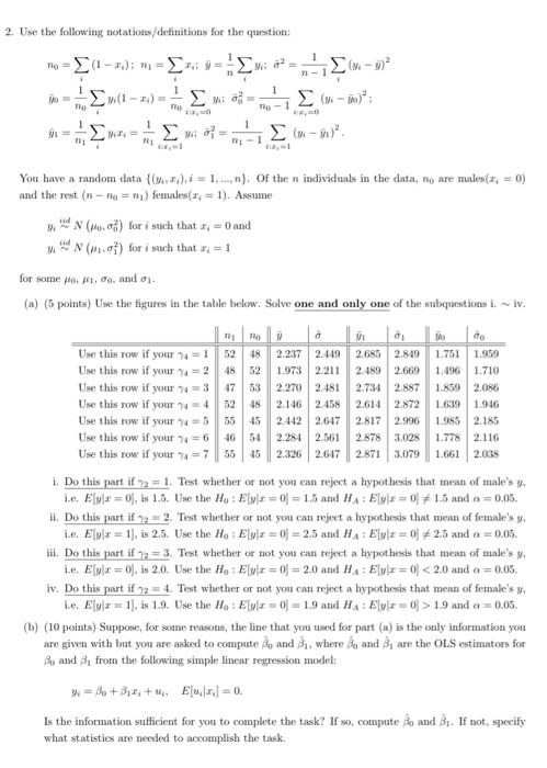 Solved 2 Use The Following Notations Definitions For The
