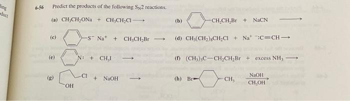 Solved Predict the products of the following SN2 reactions. | Chegg.com