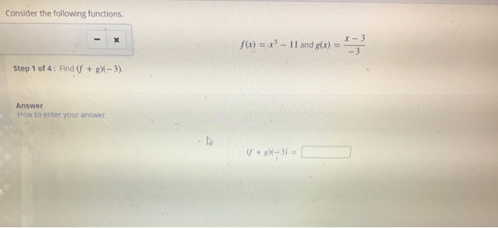 Solved Consider the following functions. f(x) = x - 11 and | Chegg.com