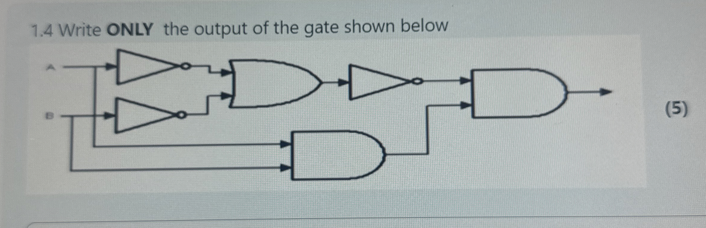Solved 1.4 ﻿Write ONLY the output of the gate shown below(5) | Chegg.com
