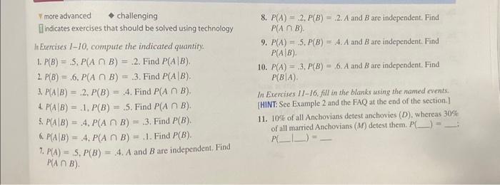 Solved γ more advanced challenging 8. P(A)=2,P(B)=,2.A and B | Chegg.com