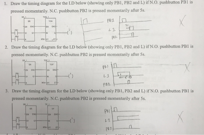 Solved 1. Draw the timing diagram for the LD below (showing | Chegg.com