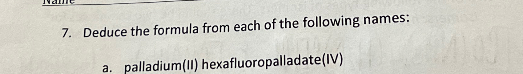 Solved Deduce the formula from each of the following | Chegg.com
