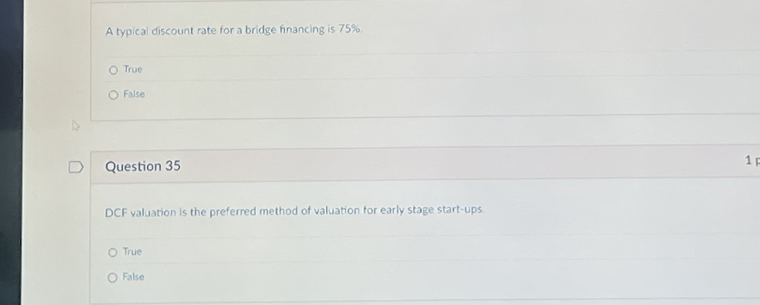 Solved A typical discount rate for a bridge financing is | Chegg.com