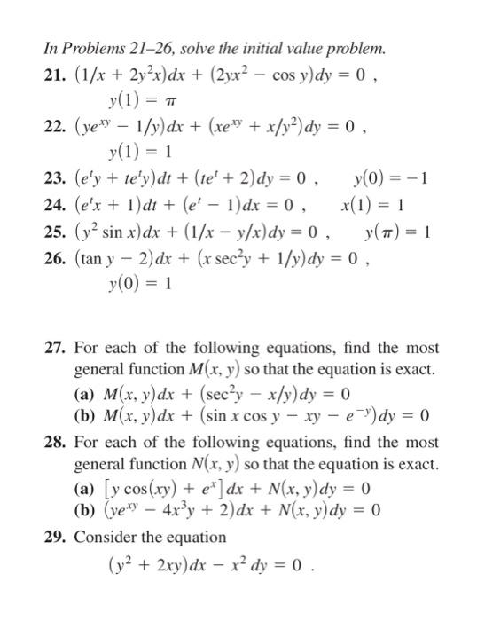 Solved In Problems 21-26, solve the initial value problem. | Chegg.com