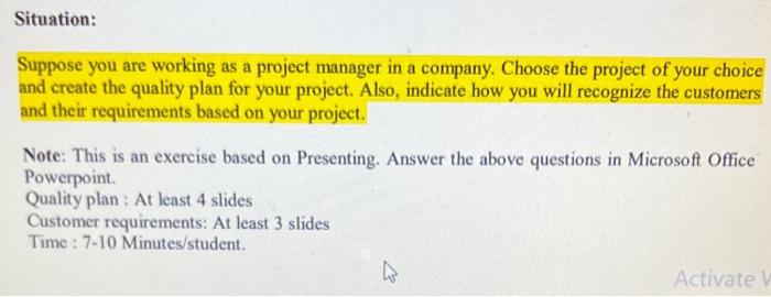 Solved Suppose you are working as a project manager in a | Chegg.com