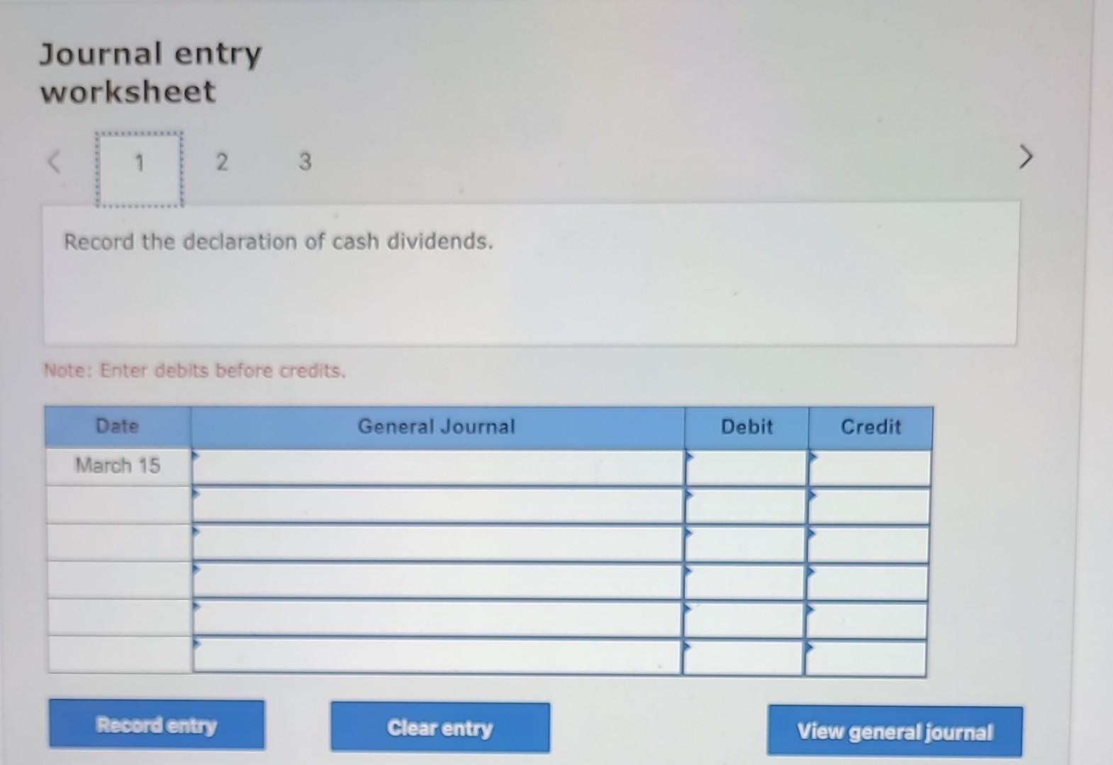 Solved Exercise 10-11 (Algo) Record cash dividends (LO10-5) | Chegg.com