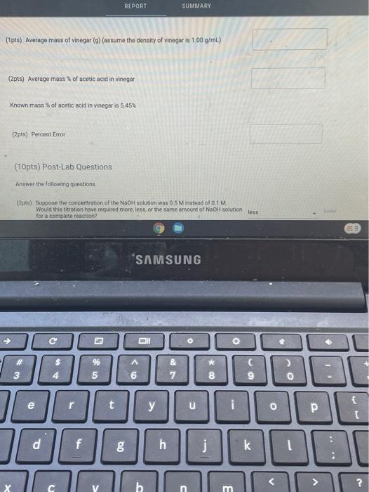 Solved REPORT SUMMARY Table 2. Titration data Table view | Chegg.com