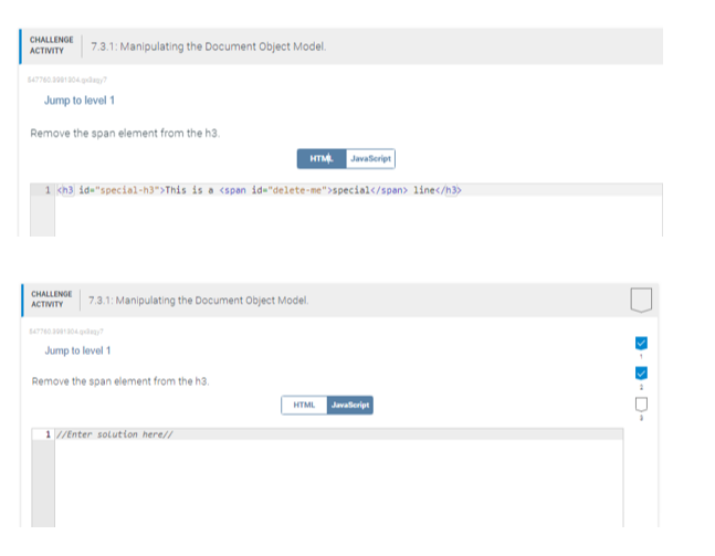 Solved Remove tJump to level 1Remove the span element from | Chegg.com