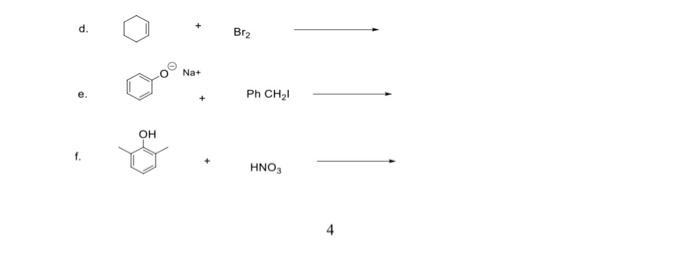 Solved d. +Br2 e. Nat +PhCH2 I f. HNO3 | Chegg.com